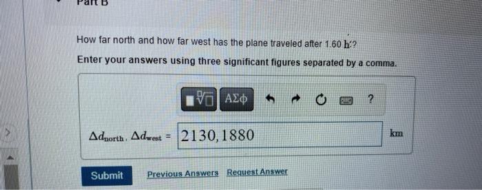 Solved An airplane is traveling 835 km/h in a direction | Chegg.com
