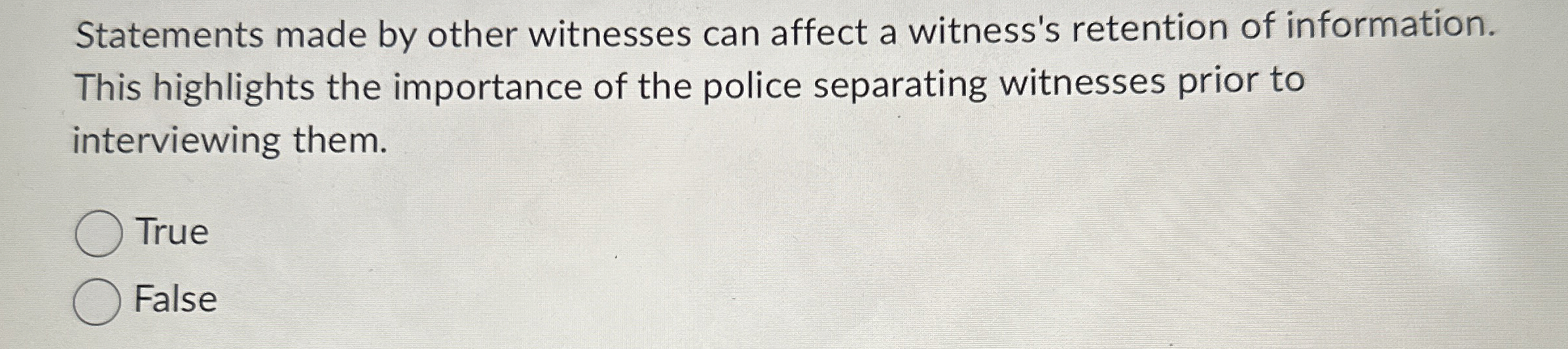 Solved Statements made by other witnesses can affect a | Chegg.com