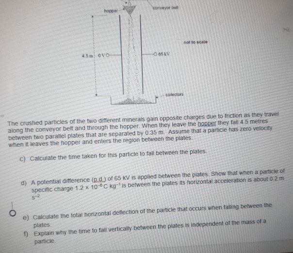 Solved hopper conveyor bell not to scale 4.5 m ovo 65kV | Chegg.com