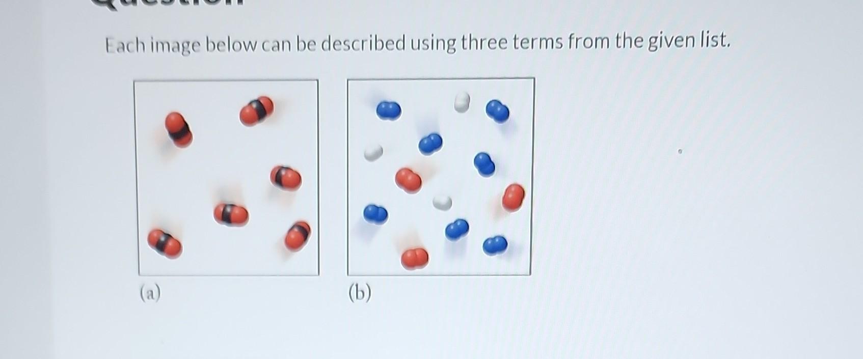 Each image below can be described using three terms | Chegg.com