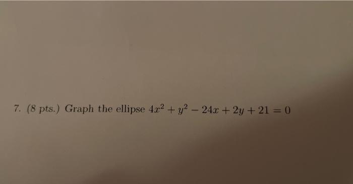 Solved 6. (8 pts.) Graph the ellipse 36x2+9y2=17. ( 8 pts.) | Chegg.com Solved 6. (8 pts.) Graph the ellipse 36x2+9y2=17. ( 8 pts.) | Chegg.com
