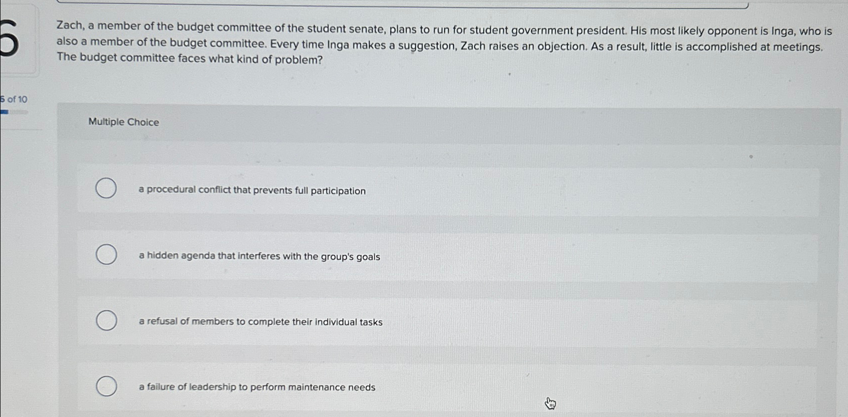 Solved Zach, a member of the budget committee of the student | Chegg.com