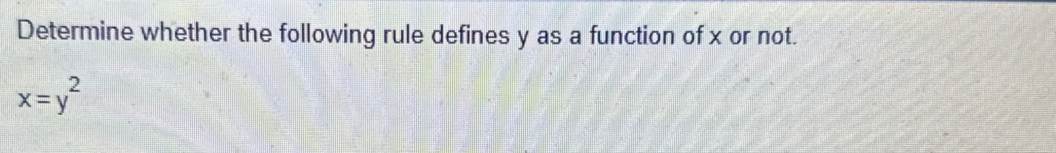 Solved Determine whether the following rule defines y ﻿as a | Chegg.com