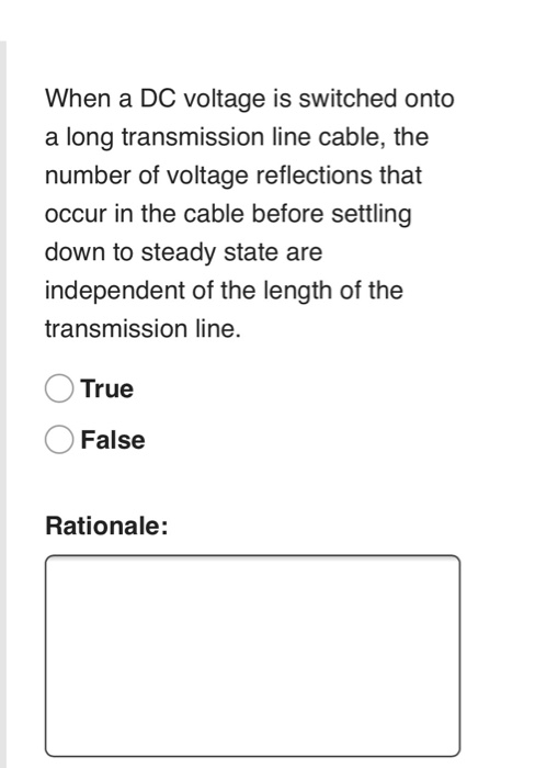 Solved When a DC voltage is switched onto a long | Chegg.com