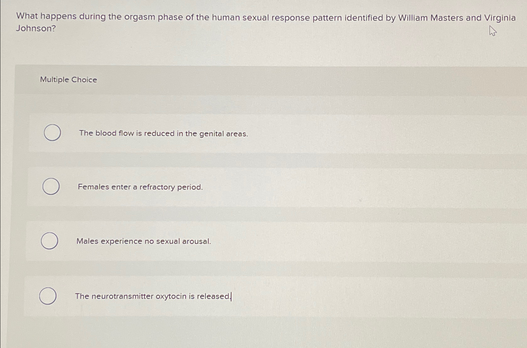 Solved What happens during the orgasm phase of the human | Chegg.com