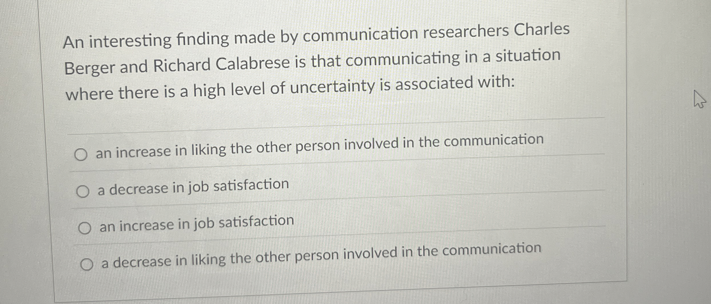 Solved An interesting finding made by communication | Chegg.com