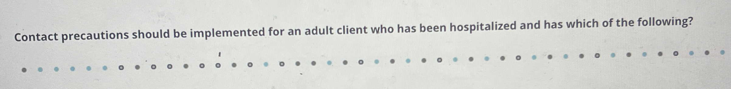 Solved Contact precautions should be implemented for an | Chegg.com