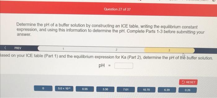 Solved Determine the pH of a buffer solution by constructing | Chegg.com