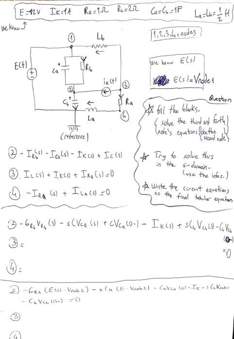 (2) −IR6(s)−ICQ(s)−IK(s)+IC(s) (3). | Chegg.com
