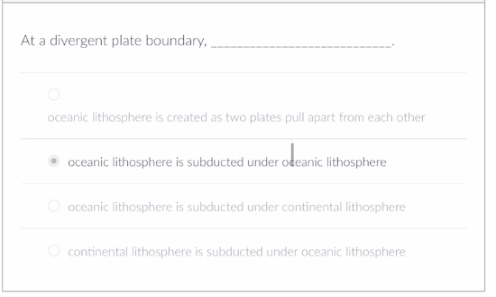 Solved At a divergent plate boundary,oceanic lithosphere is | Chegg.com