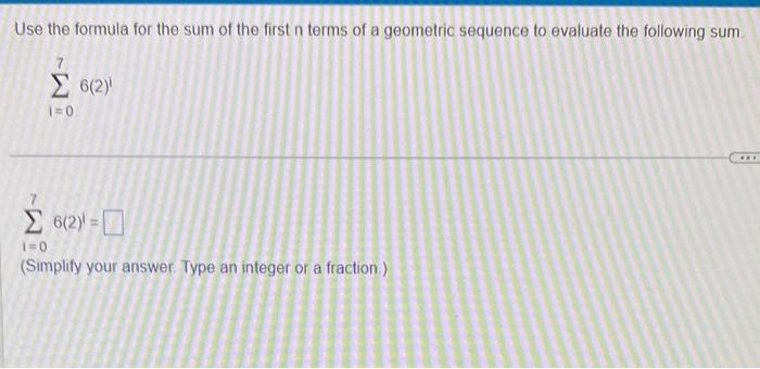Solved Use the formula for the sum of the first n terms of a | Chegg.com