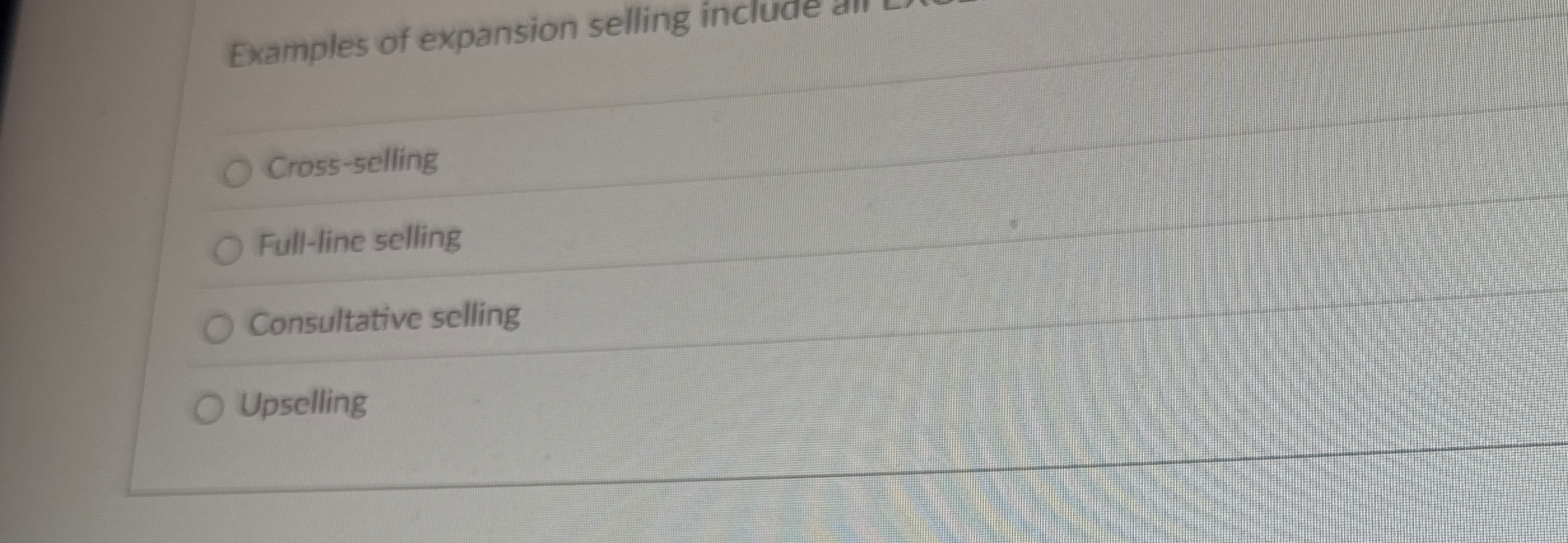 Solved Examples of expansion selling include | Chegg.com