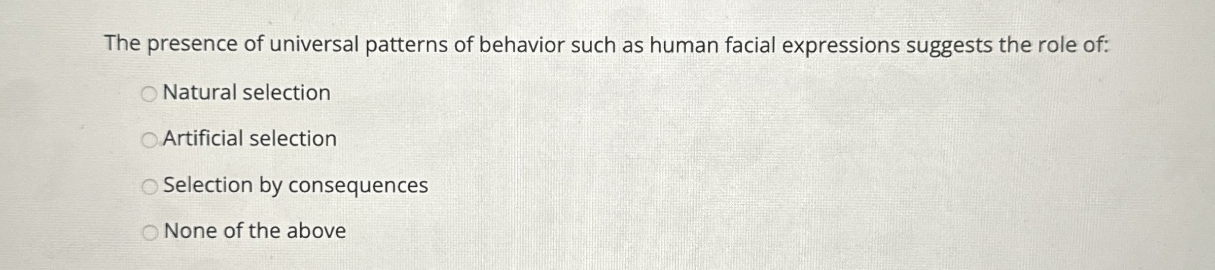 Solved The presence of universal patterns of behavior such | Chegg.com