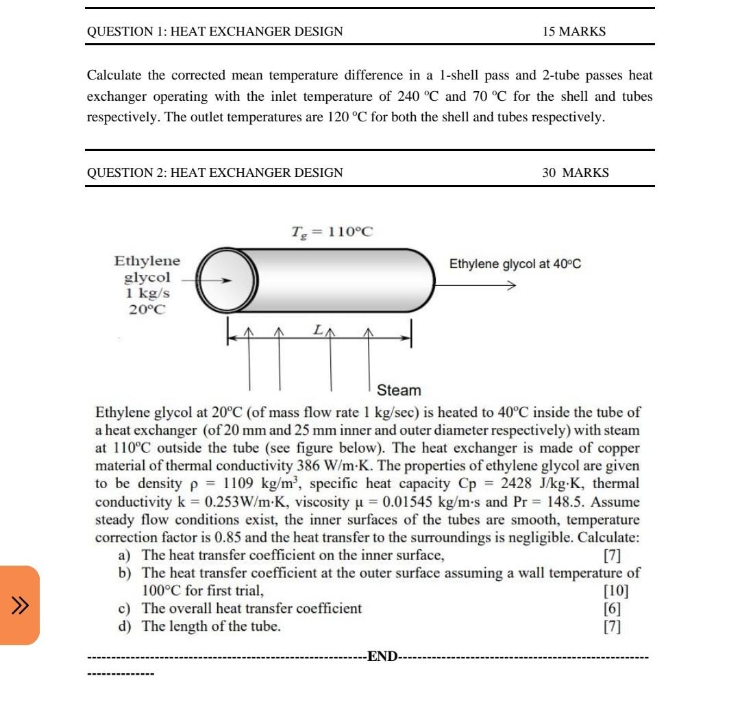 Solved Calculate the corrected mean temperature difference | Chegg.com