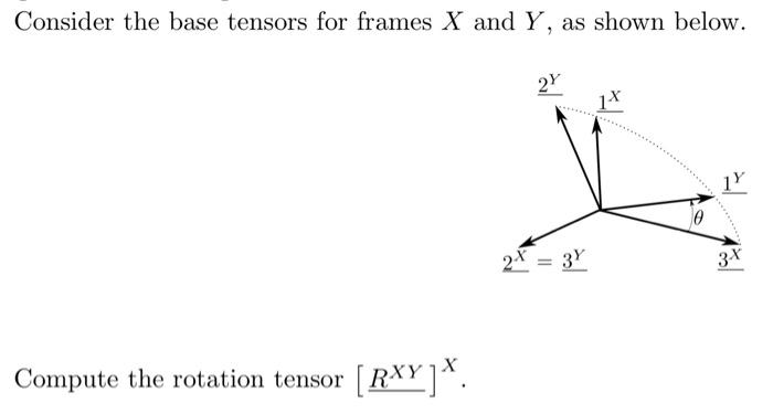 Solved Consider the base tensors for frames X and Y, as | Chegg.com