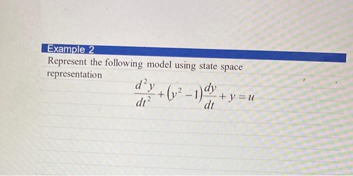 Solved Represent the following model using state space | Chegg.com