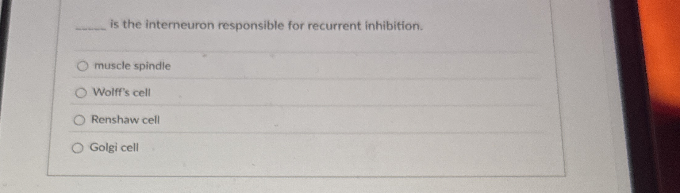 Solved is the interneuron responsible for recurrent | Chegg.com