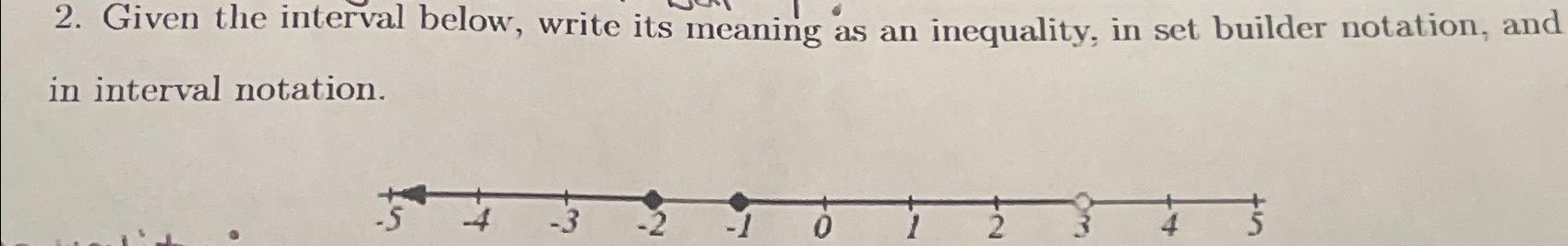 Solved Given the interval below, write its meaning as an | Chegg.com