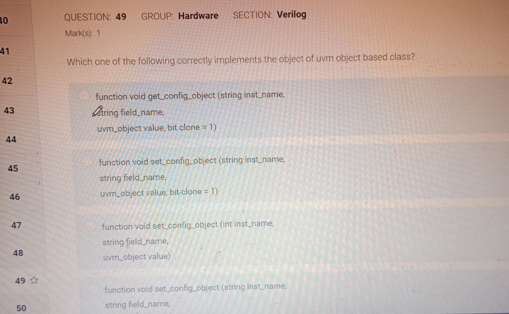 Solved QUESTION: 49 ﻿GROUP: Hardware SECTION: | Chegg.com