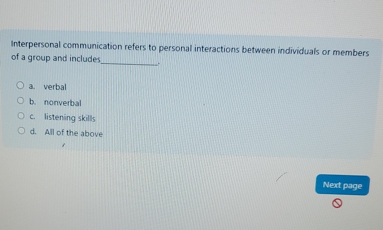 Solved Interpersonal communication refers to personal | Chegg.com