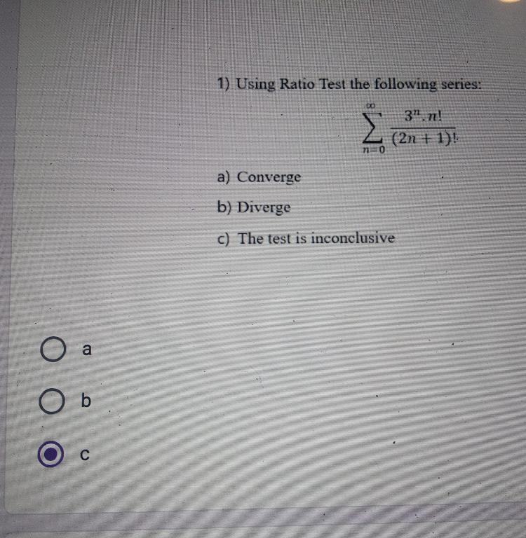 Solved Using Ratio Test the following | Chegg.com