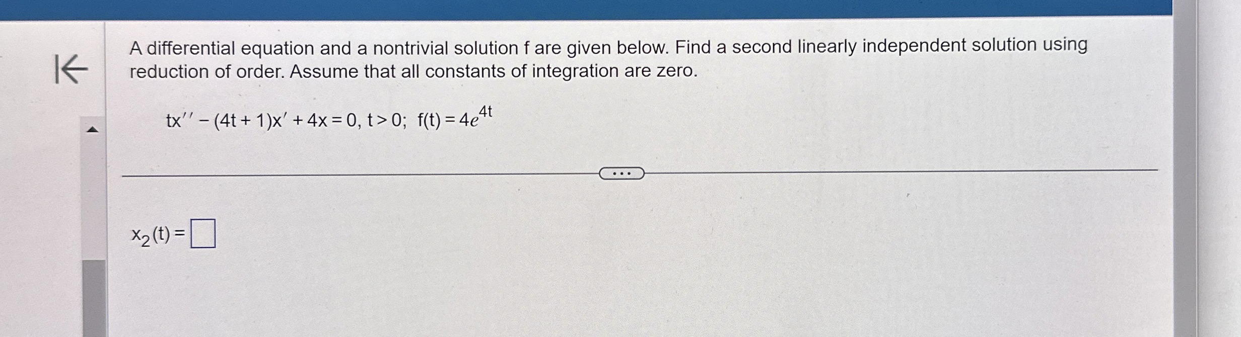 Solved A differential equation and a nontrivial solution f | Chegg.com