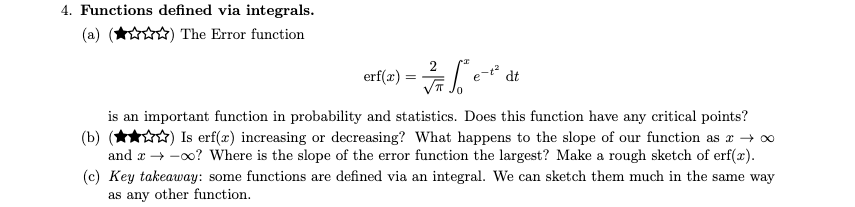 Solved Functions defined via integrals.(a) (a) ﻿The Error | Chegg.com