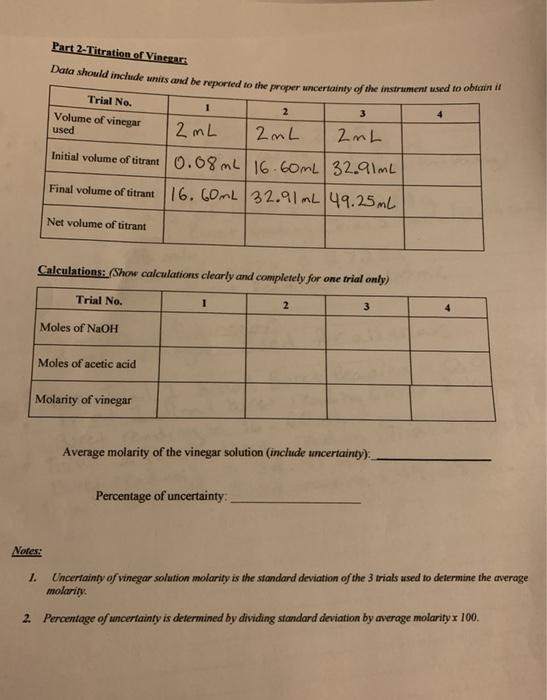 Solved TITRATION Report Form Part 1-Standardization of NaOH | Chegg.com Solved TITRATION Report Form Part 1-Standardization of NaOH | Chegg.com