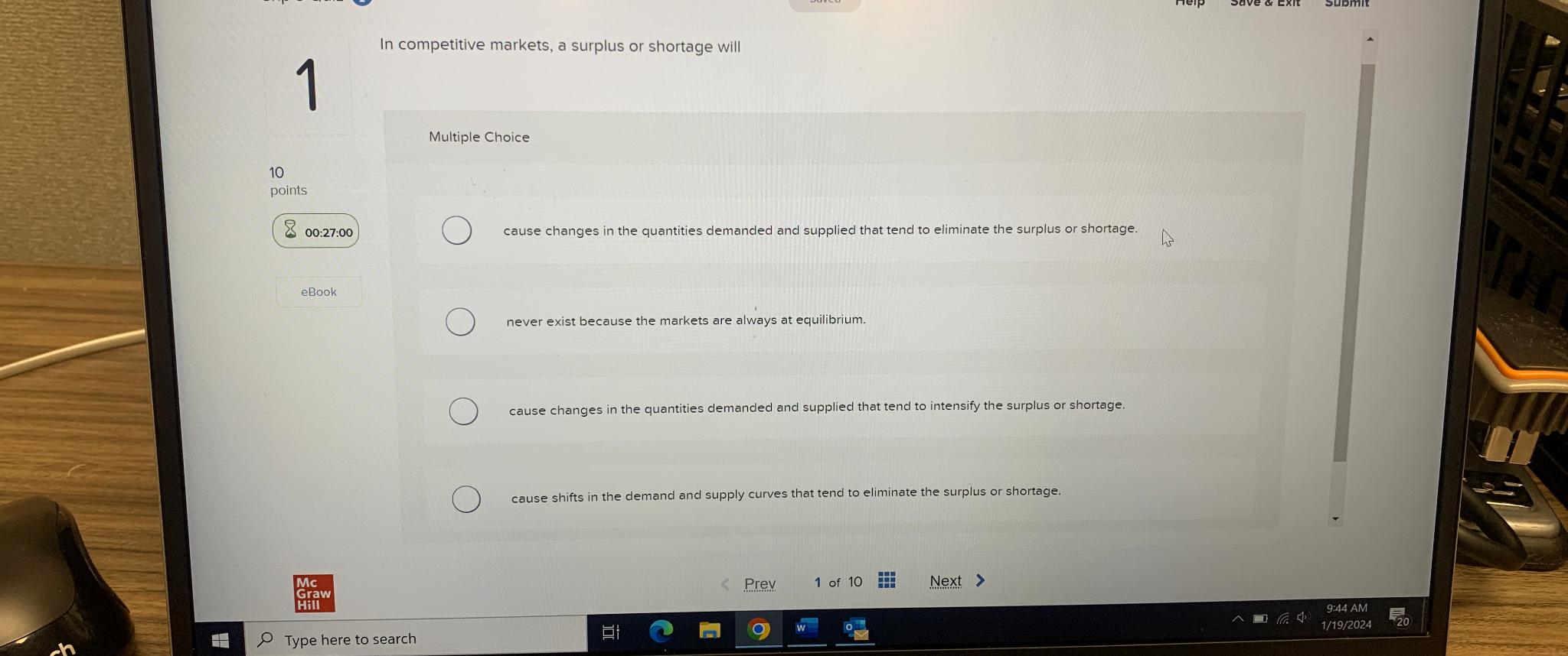 Solved 1In competitive markets, a surplus or shortage | Chegg.com