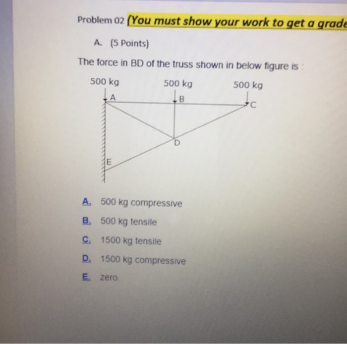 Solved Problem 02 (You must show your work to get a grade A. | Chegg.com