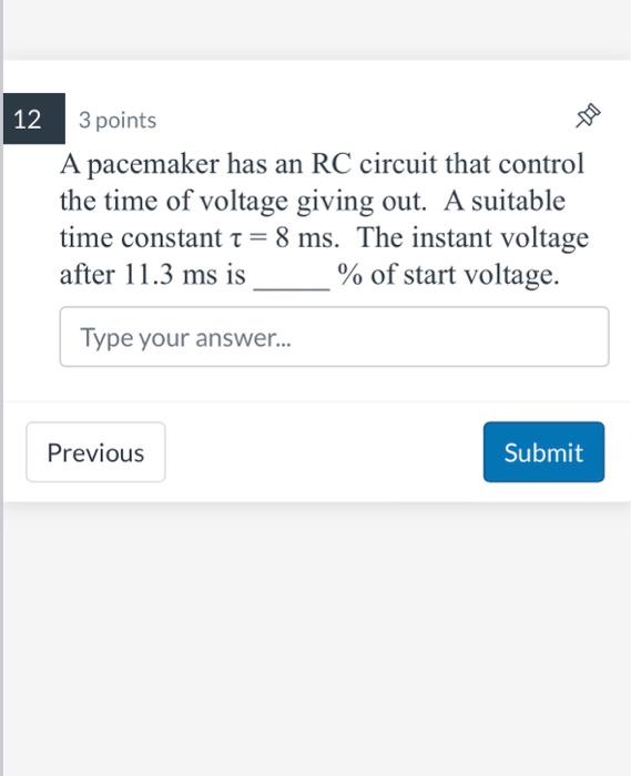 Solved A pacemaker has an RC circuit that control the time | Chegg.com