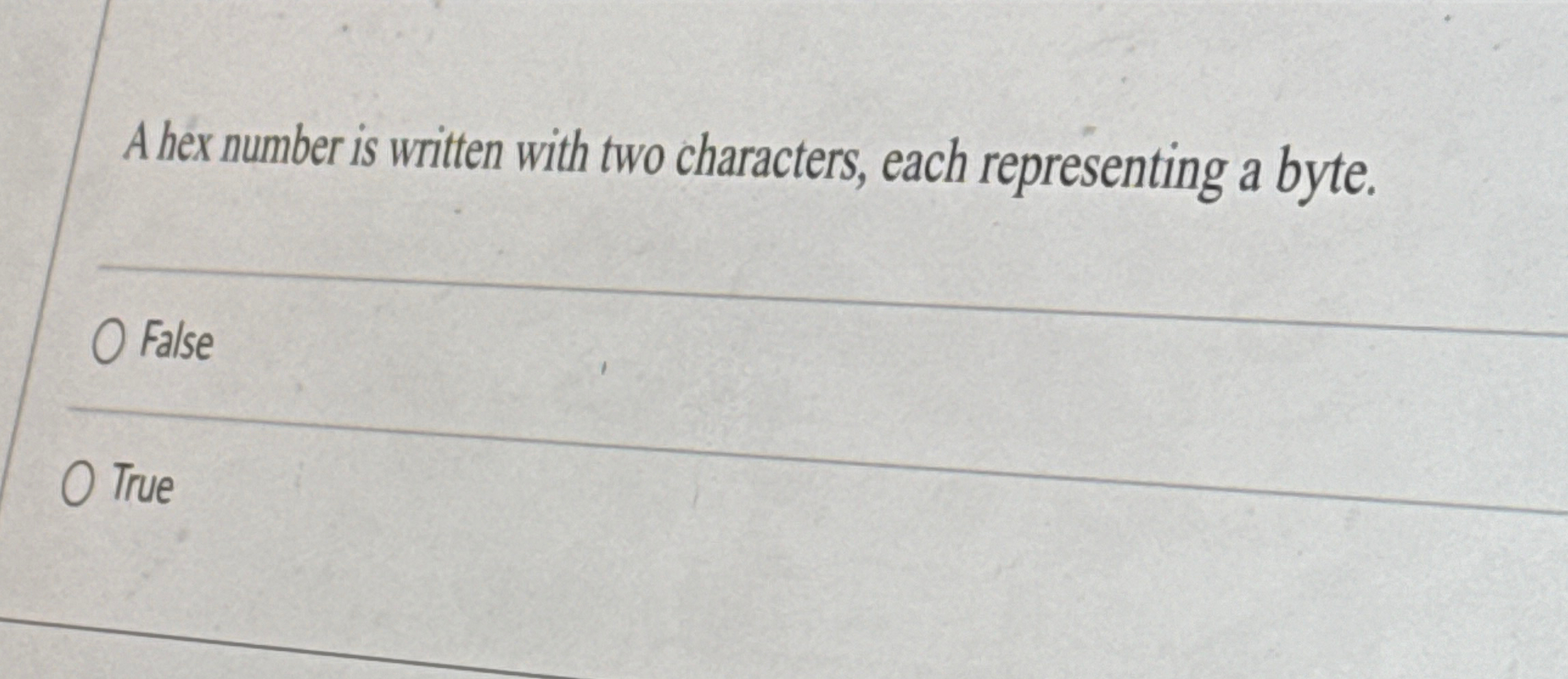 Solved A hex number is written with two characters, each | Chegg.com
