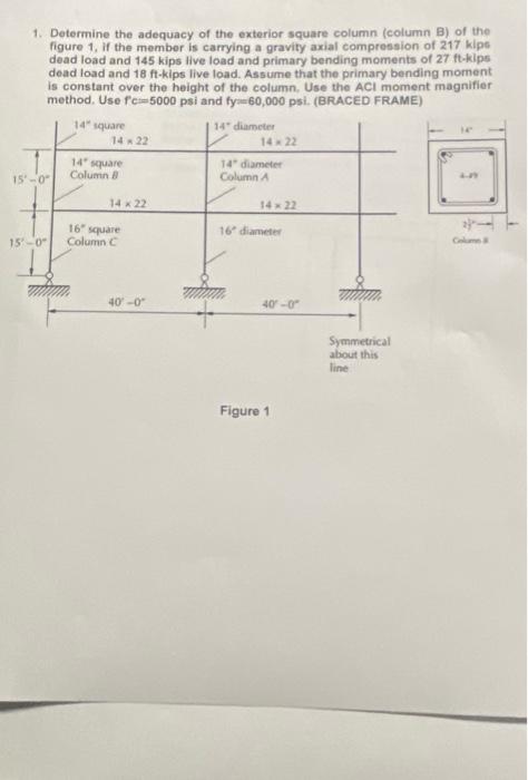 Solved 1. Determine the adequacy of the exterior square | Chegg.com