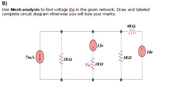 Solved Use Mesh analysis to find voltage v0 in the given | Chegg.com