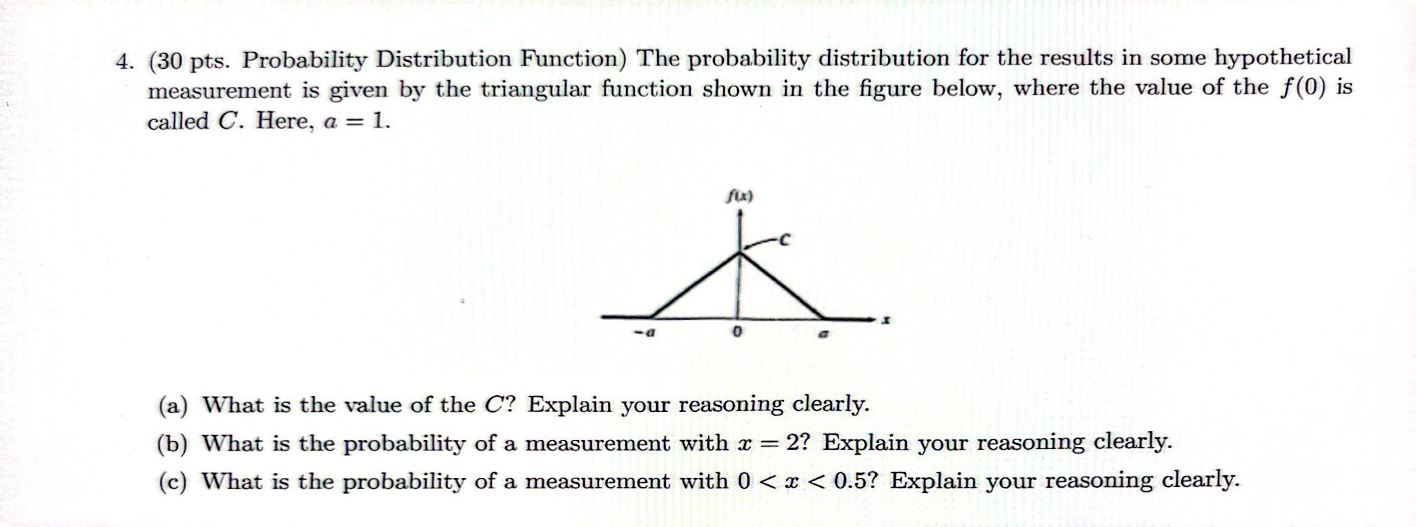 Solved (30 ﻿pts. ﻿Probability Distribution Function) ﻿The | Chegg.com