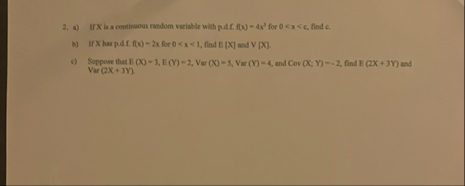 Solved a) ﻿IfX ia a continaous random variable with pudf. | Chegg.com