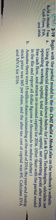 Solved 2-19 Begin with the partial model in the file Ch02 | Chegg.com