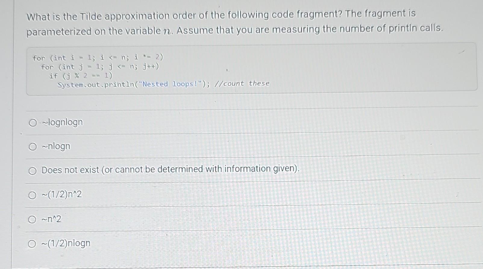 Solved What is the Tilde approximation order of the | Chegg.com