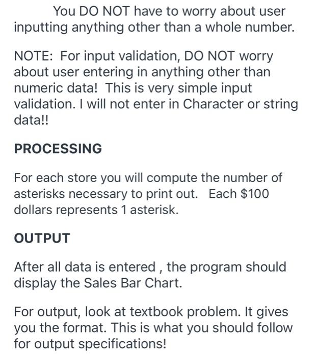 Solved Do programming challenge 17 - Sales Bar Chart at the | Chegg.com