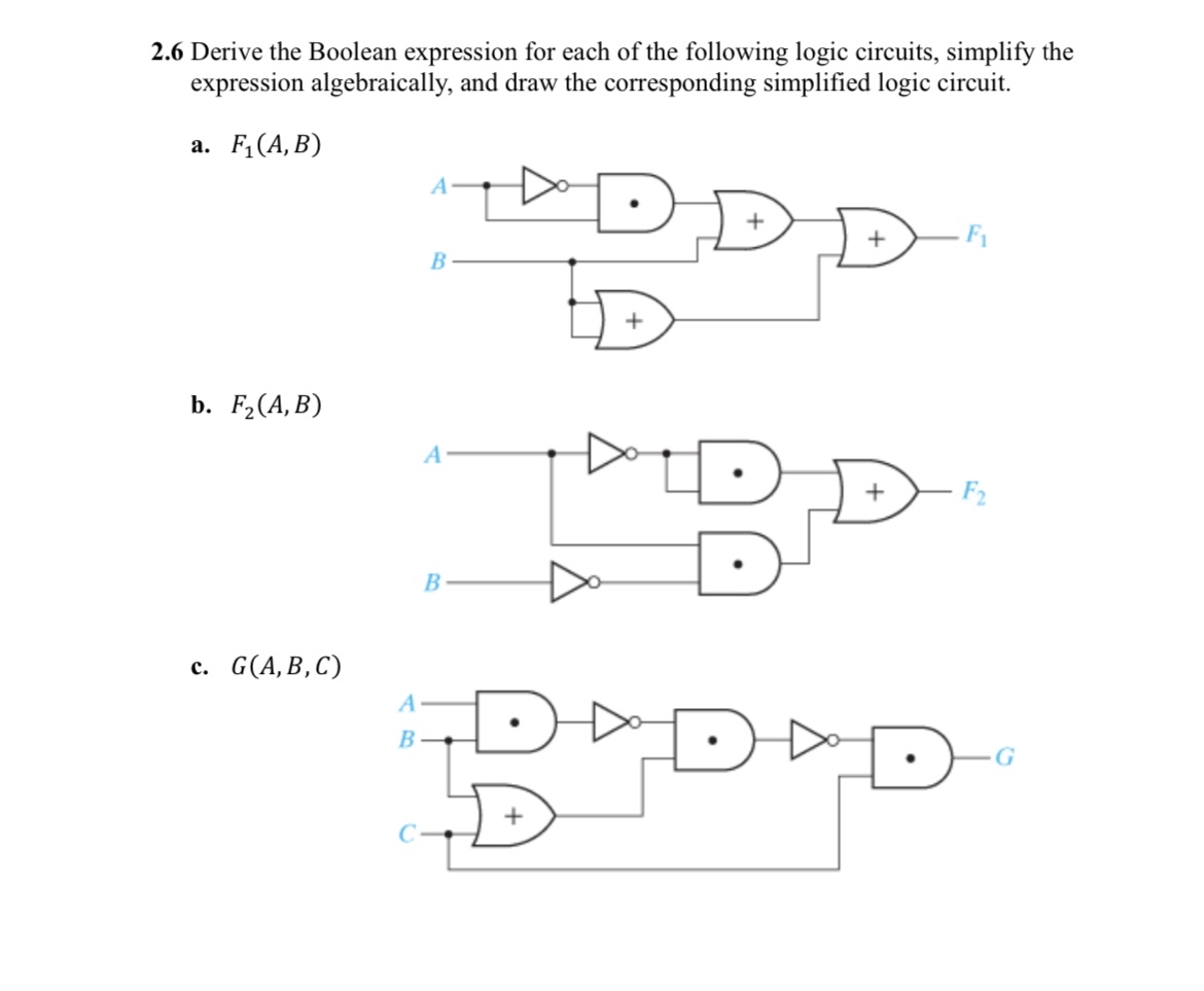 Solved 2.6 ﻿Derive the Boolean expression for each of the | Chegg.com