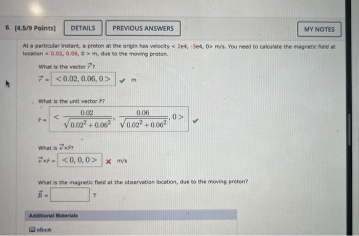 Solved At a particular instant, a proton at the origin has | Chegg.com