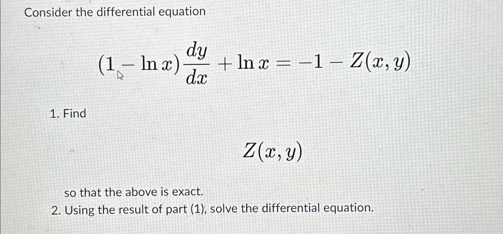 Solved Consider the differential | Chegg.com