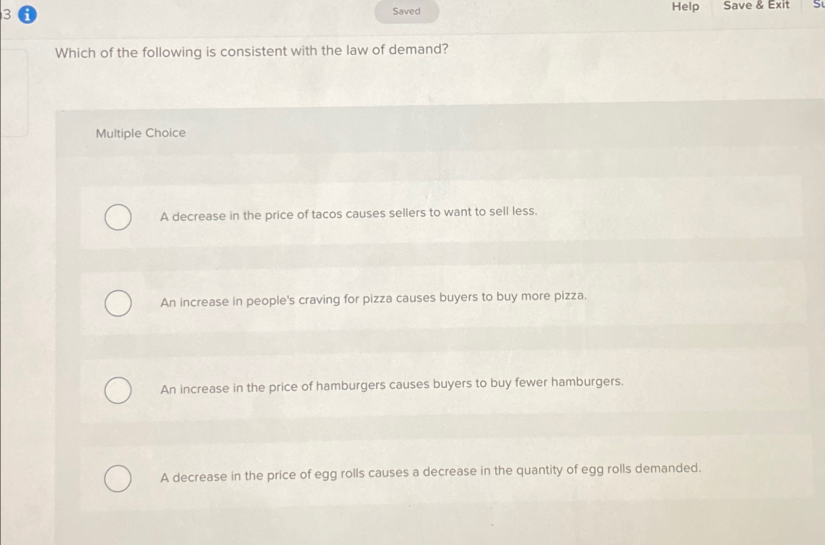 Solved 3 ﻿iHelpSave & ExitWhich of the following is | Chegg.com