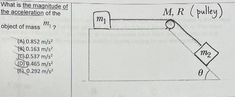 Solved A block of mass m1=2.20 kg and a block of mass | Chegg.com