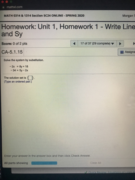 Solved mathxl.com MATH 0314 & 1314 Section 5C24 ONLINE - | Chegg.com