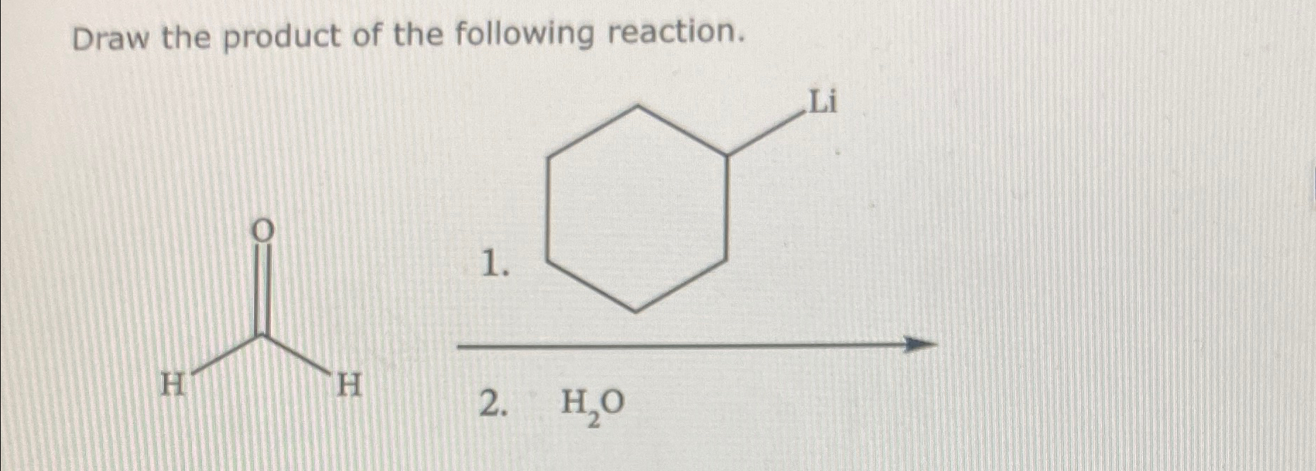 Solved Draw the product of the following reaction.1.2. H2O | Chegg.com