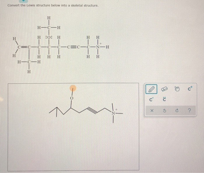 Solved Convert the Lewis structure below into a skeletal | Chegg.com