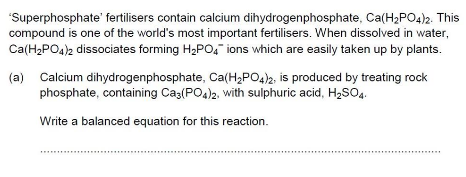 Solved 'Superphosphate' fertilisers contain calcium | Chegg.com
