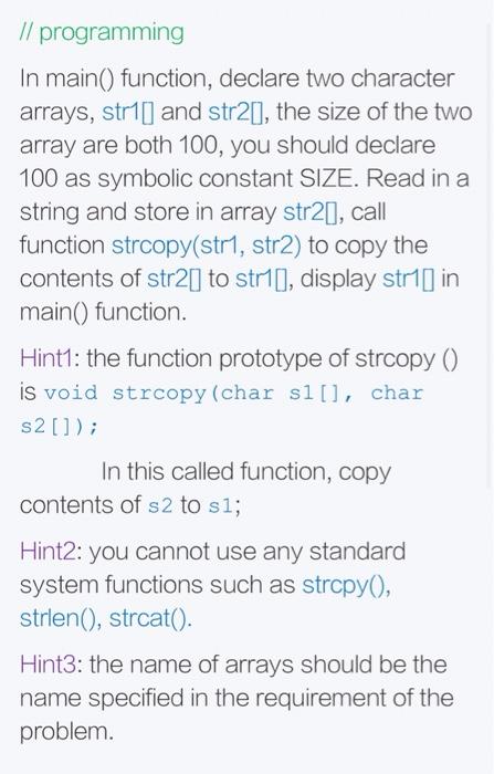 Solved // programming Write a function int my_strlen(char | Chegg.com