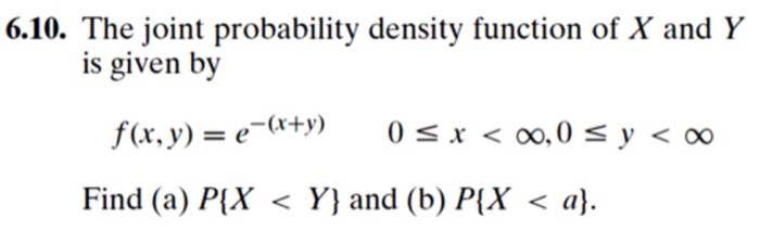 Solved 6.10. The joint probability density function of X and | Chegg.com